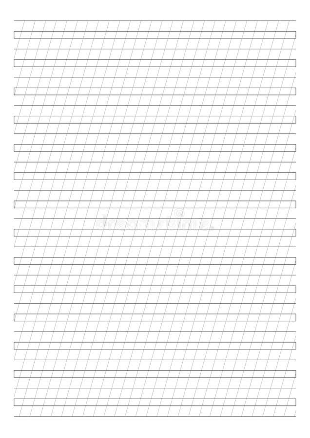 55 Degree Guide Sheets. Calligraphy Paper Stock Vector - Illustration ...