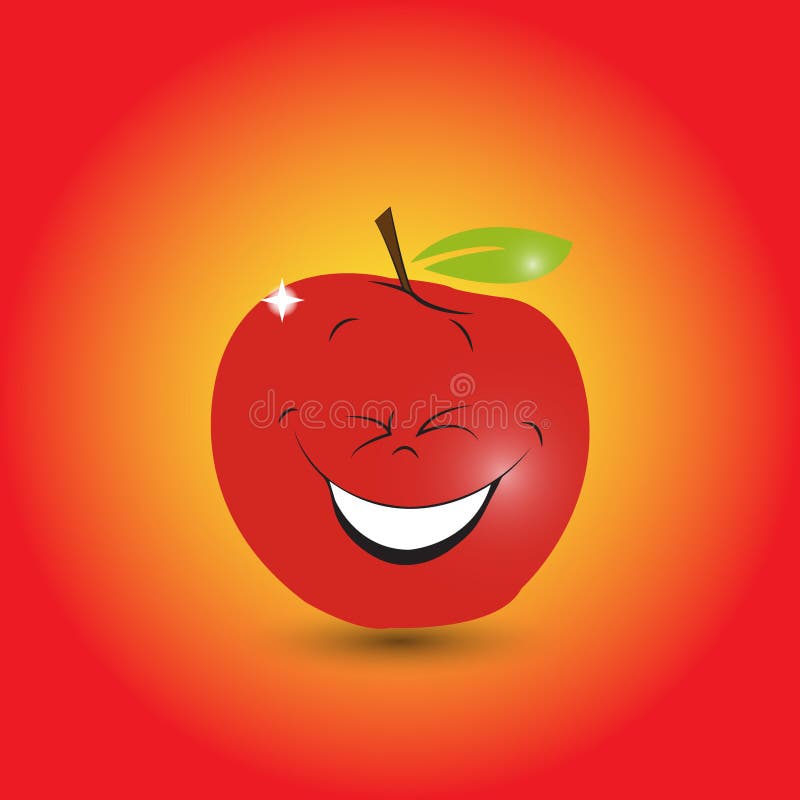 Cute Smiling Red Apple Emoji Stock Illustrations – 66 Cute Smiling Red ...