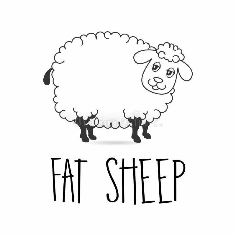 Cute Cartoon Fat Sheep