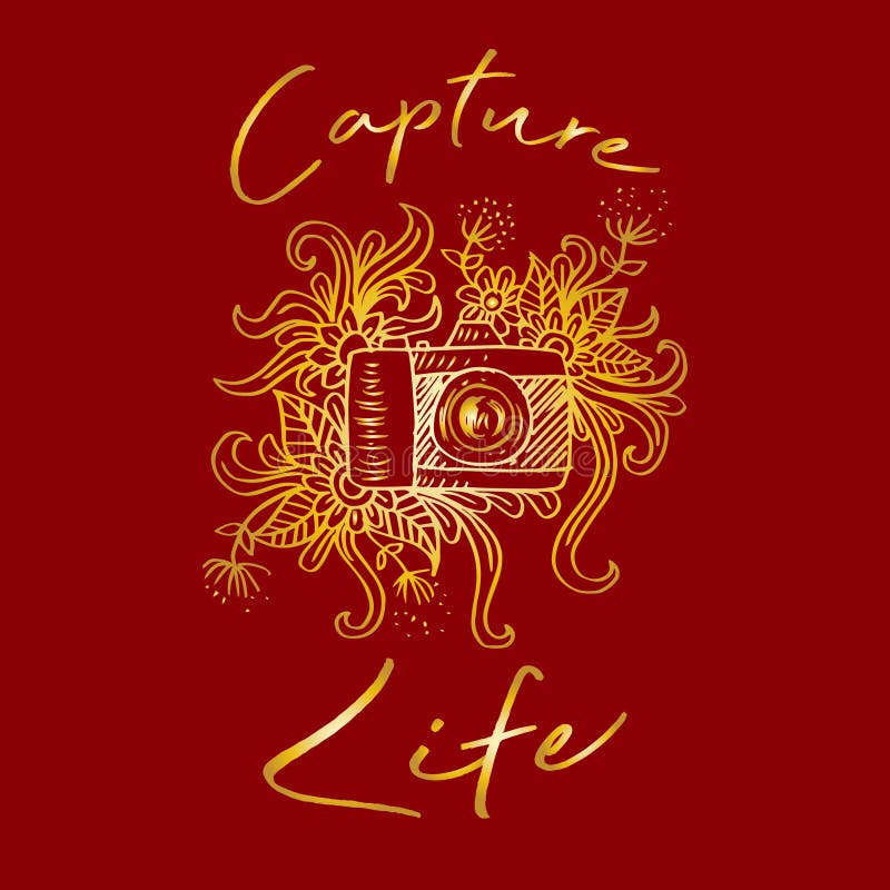 Capture Life Lettering with Doodle Camera. Stock Illustration ...