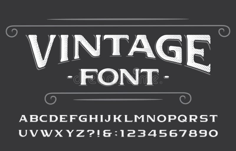 Vintage Alphabet Font. Old Letters and Numbers Stock Vector ...