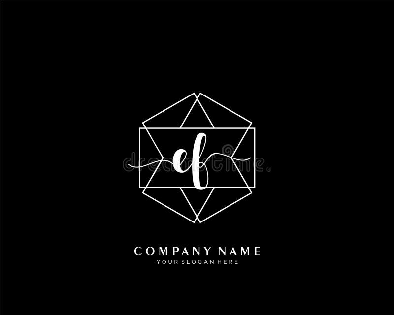 Initial Handwriting Logo Geometric Template Vector Stock Vector ...