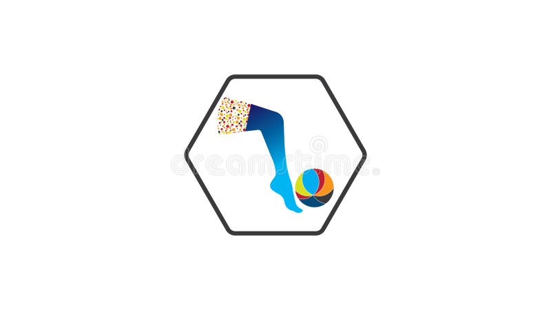 Football Logo Template Design - Leg Kick Football Icon Symbol Stock ...