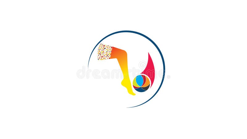Football Logo Template Design - Leg Kick Football Icon Symbol Stock ...