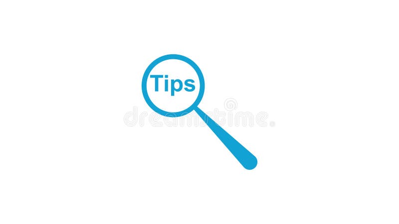 Tips Text and Magnifying Glass Stock Vector - Illustration of finds ...