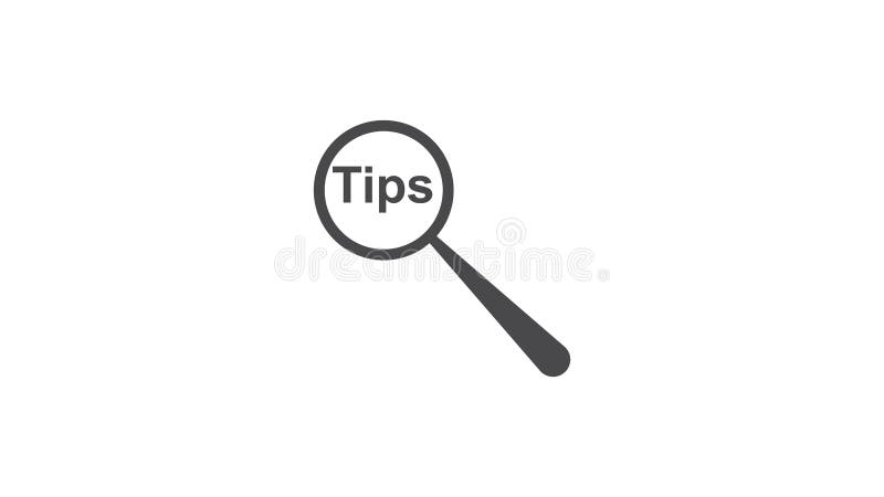 Tips Text and Magnifying Glass Stock Vector - Illustration of searching ...