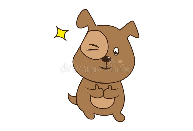 Winking Dog Cartoon Illustration Stock Vector - Illustration of blink ...