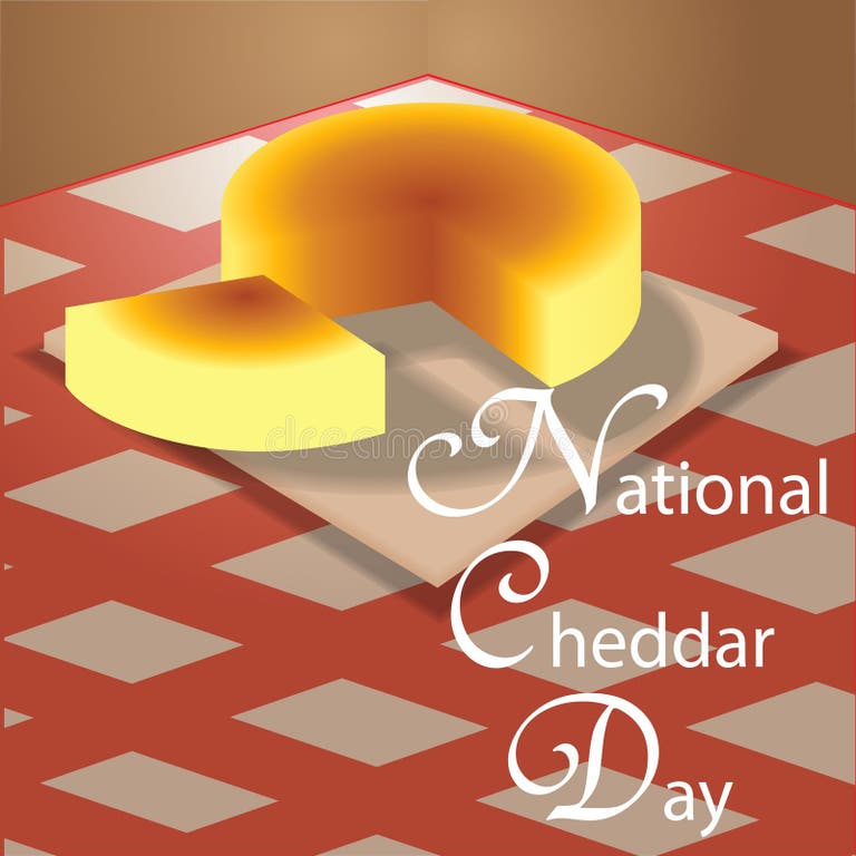 National Cheddar Day Sign and Illustration Stock Vector - Illustration ...