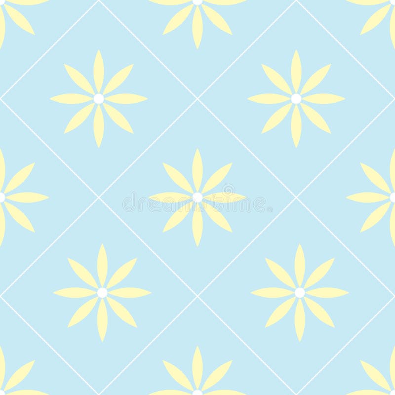 Geometric Pattern with Flowers in Square. Abstract Seamless Flowers ...
