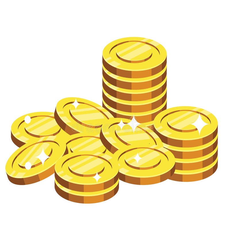 Gold Pile Icon with White Background Stock Vector - Illustration of ...