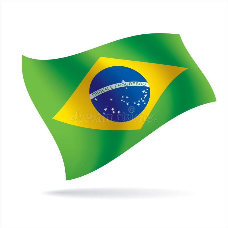 Brazil Country Flag Icon with White Background Stock Vector ...