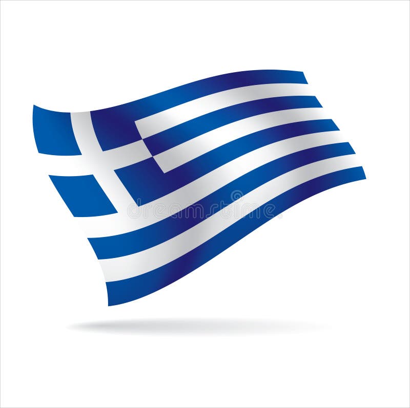 Greece Country Flag Symbol on a White Background Stock Vector ...