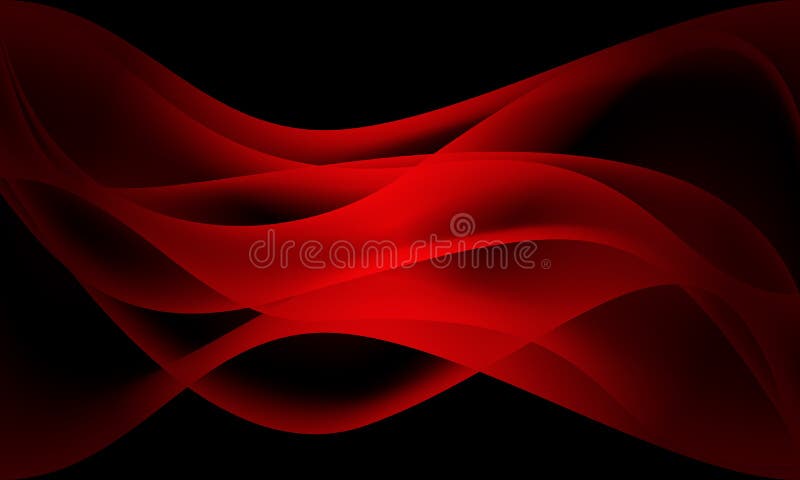 Abstract Red Wave Curve Smooth on Black Design Modern Luxury Technology ...
