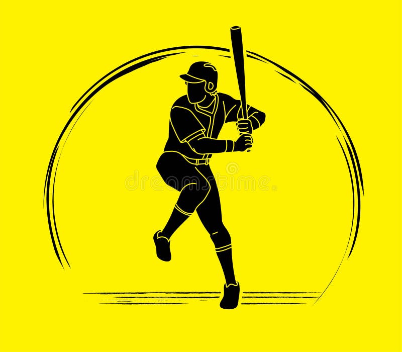 Baseball Player Action Cartoon Sport Graphic Stock Vector ...