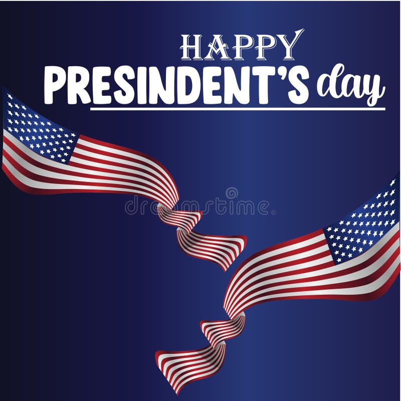 Happy Presidents Day with Stars and Ribbon. Vector Illustration Hand ...