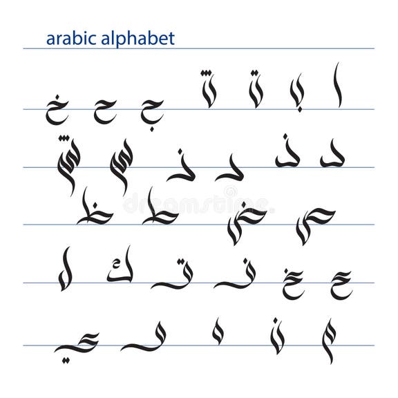 Arabic Calligraphy Alphabet Big Set. Arabic Letters Isolated on White ...