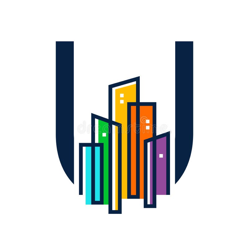 Colorful Initial Logo U Building Stock Vector - Illustration of ...