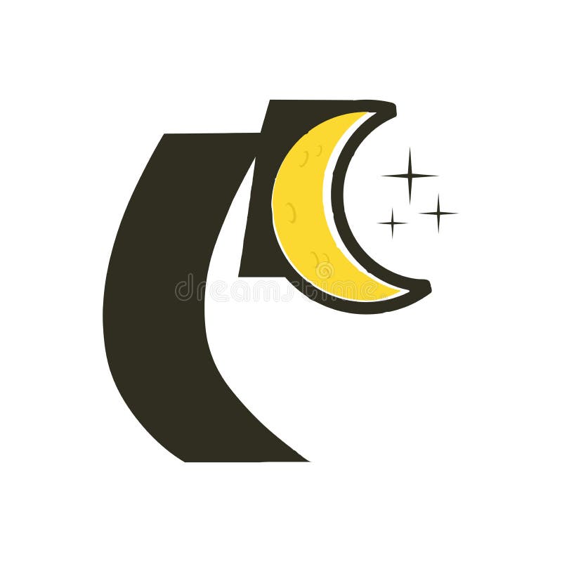 Simple logo initial C moon stock vector. Illustration of glyph - 172543218