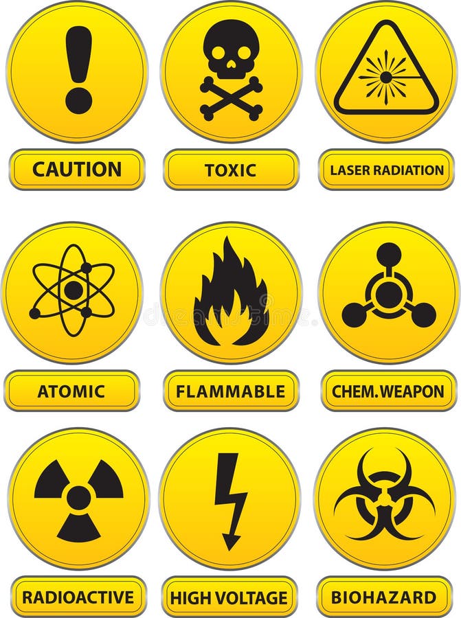 Prevention and Caution Sign Icons Stock Vector - Illustration of ...