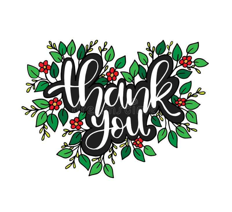 Thank You Handwritten Inscription. Hand Drawn Lettering. Thanks ...