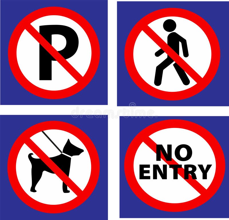 Prohibited No Stop Sign. People. No Entry Stock Vector - Illustration ...