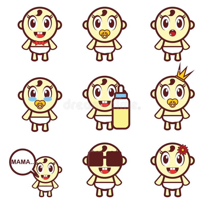 Kid Girl Kid Boy Cute Baby Team Sign Stock Illustrations – 28 Kid Girl ...