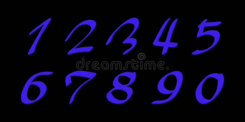 Latin Alphabet Numbers from 1 To 0. Stock Vector - Illustration of ...