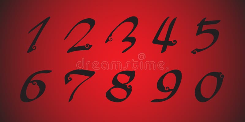 Latin Alphabet Numbers from 1 To 0 Stock Vector - Illustration of ...