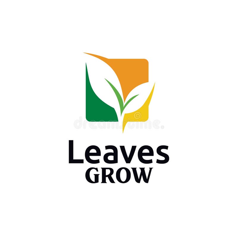 Square Leaf Logo Design . Leaves Logo Design Inspiration . Stock Vector ...