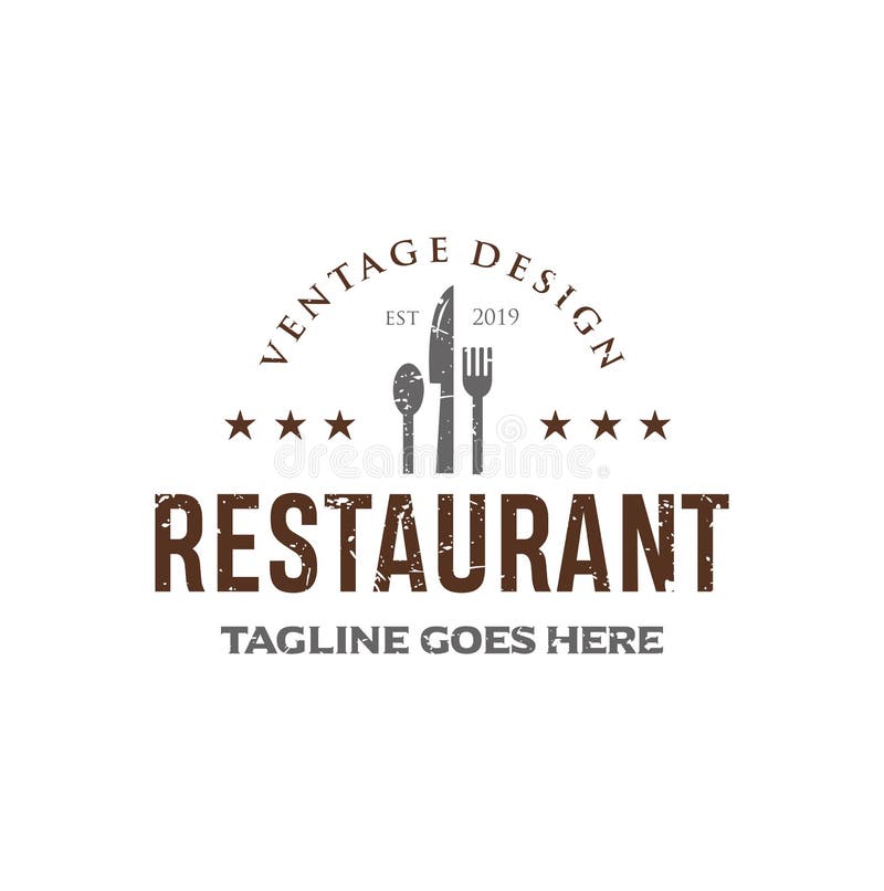 Vintage Restaurant Logo Design Inspirations Rustic Stock Vector ...