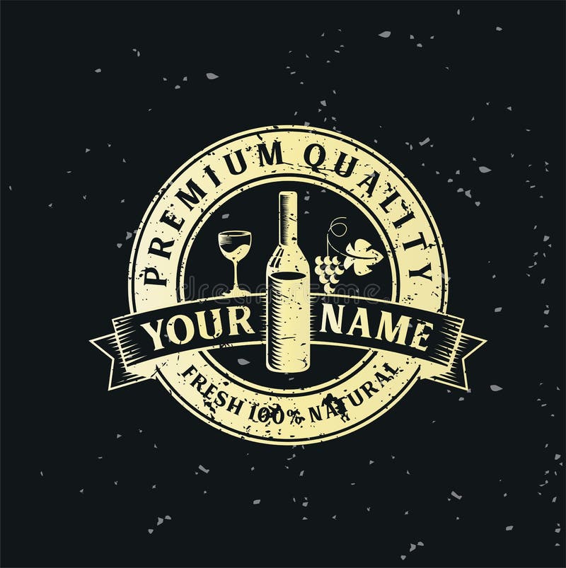 Vector Packaging Label. Beer Stickers and Black or White Wine. Emblem ...