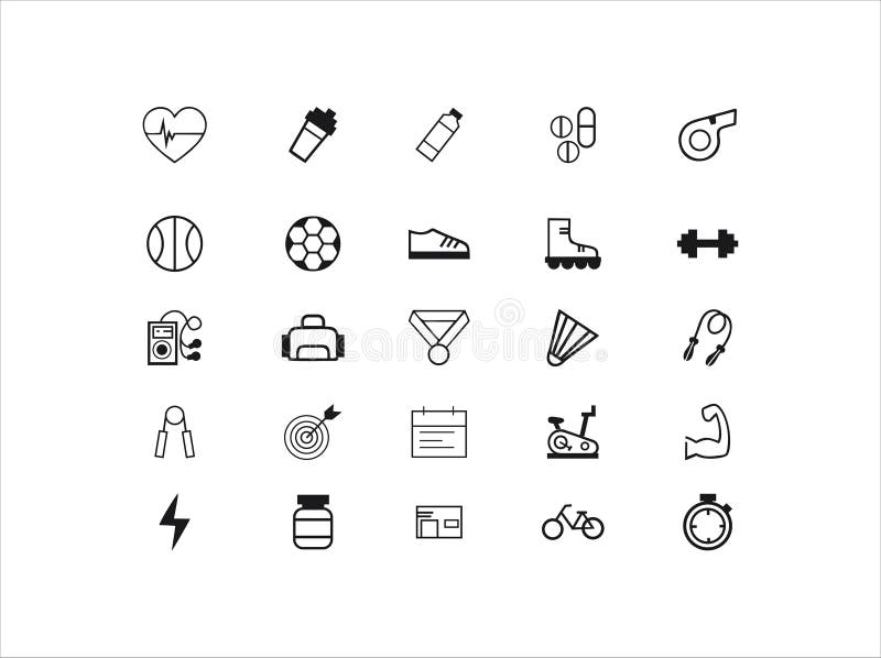 Sports Icon Set /Minimalistic Thin Line Sports Sharp Vector Icons Stock ...