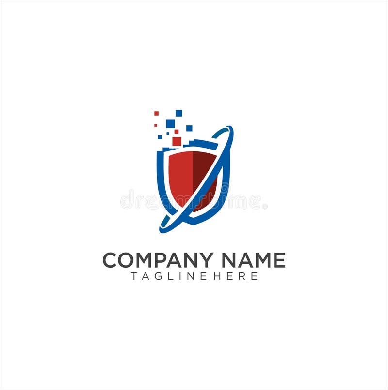 Shield Tech Logo Design Template Stock Vector Illustration . Digital ...