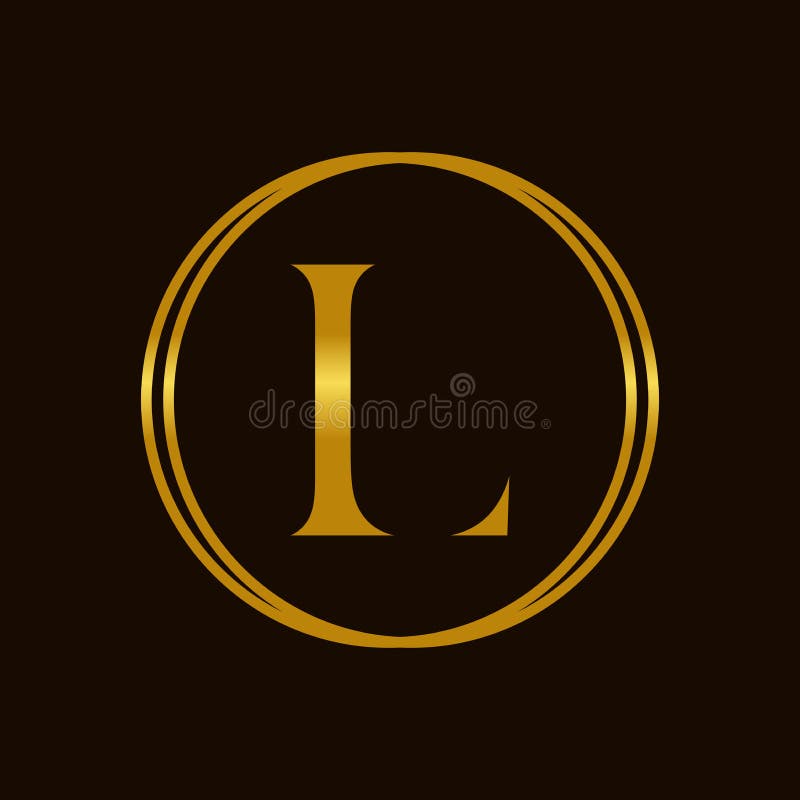 Golden Circle Initial Letter L Stock Vector - Illustration of graphic ...