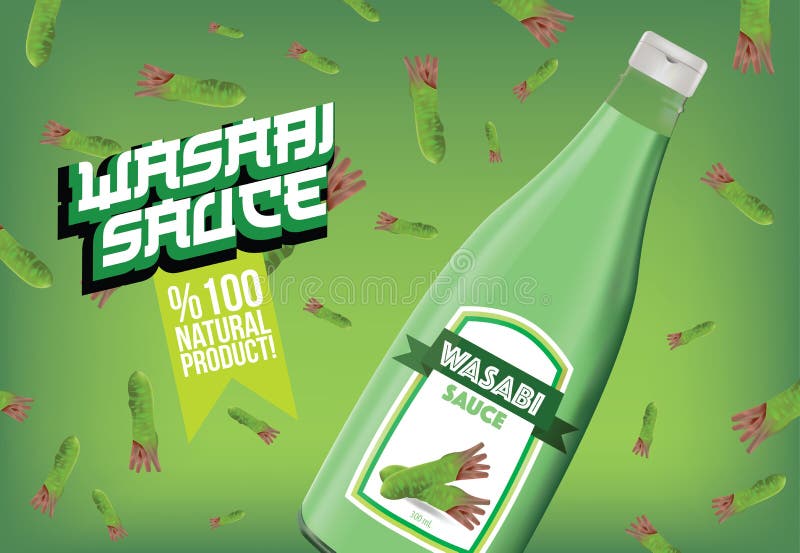 Wasabi sauce bottle stock illustration. Illustration of food - 173108371