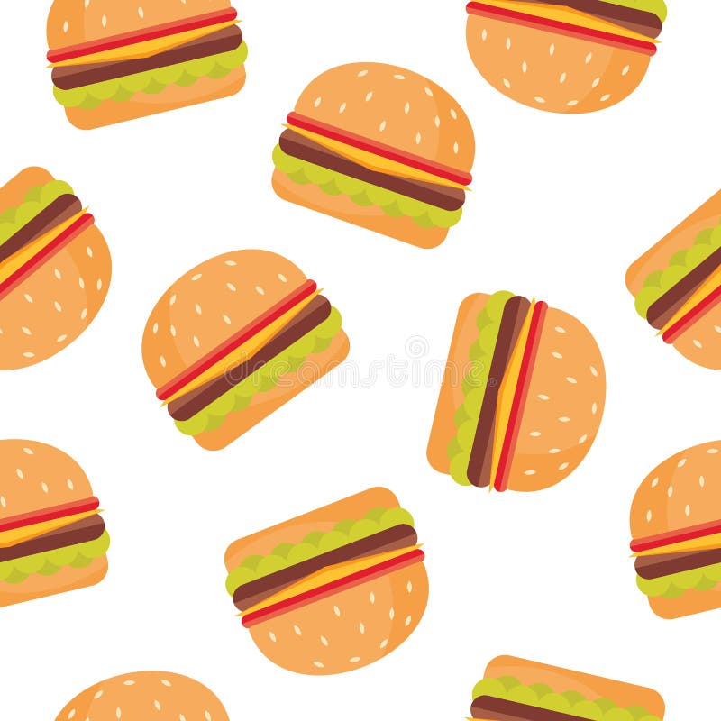 Burger Flat Vector Illustration Stock Vector - Illustration of beverage ...