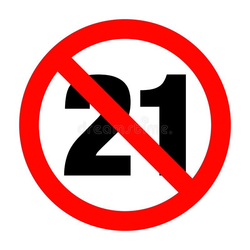 No Under Twenty Entry Badge Stock Vector - Illustration of stop, advise ...