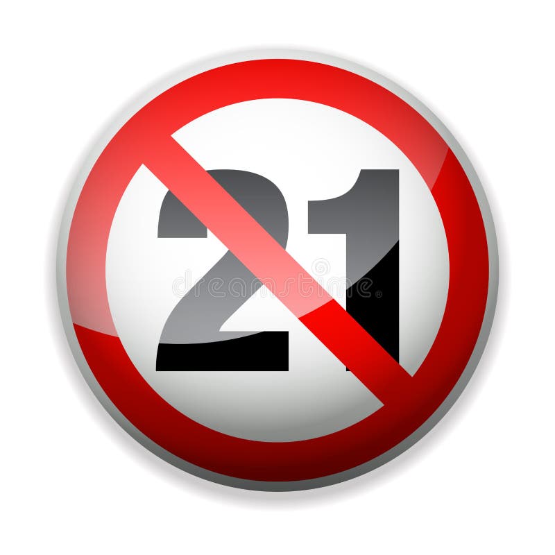 Shiny No Under Twenty Entry Badge Stock Vector - Illustration of round ...