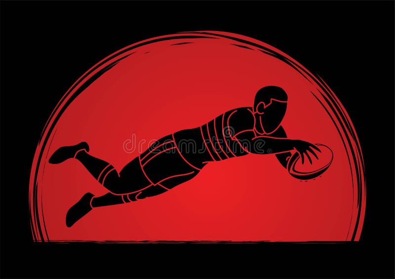 Rugby Player Action Cartoon Sport Graphic Stock Vector - Illustration ...