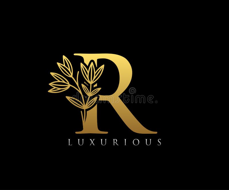 Gold Letter R Logo Icon . Initial Letter R Design Vector Luxury Gold ...