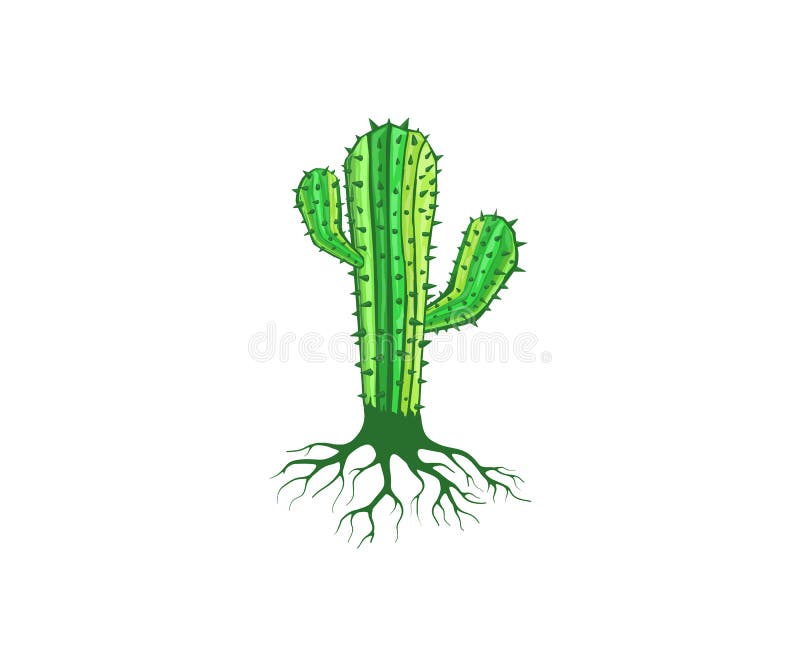 Cactus Tree Illustration, Nature Design Elements Isolated on White ...