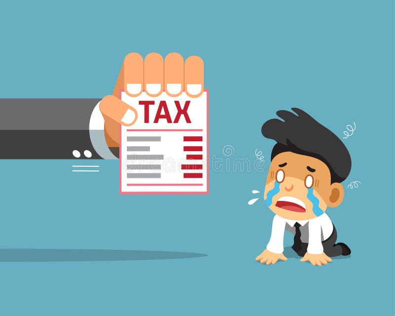 Vector Cartoon Businessman and Tax Stock Vector - Illustration of angry ...