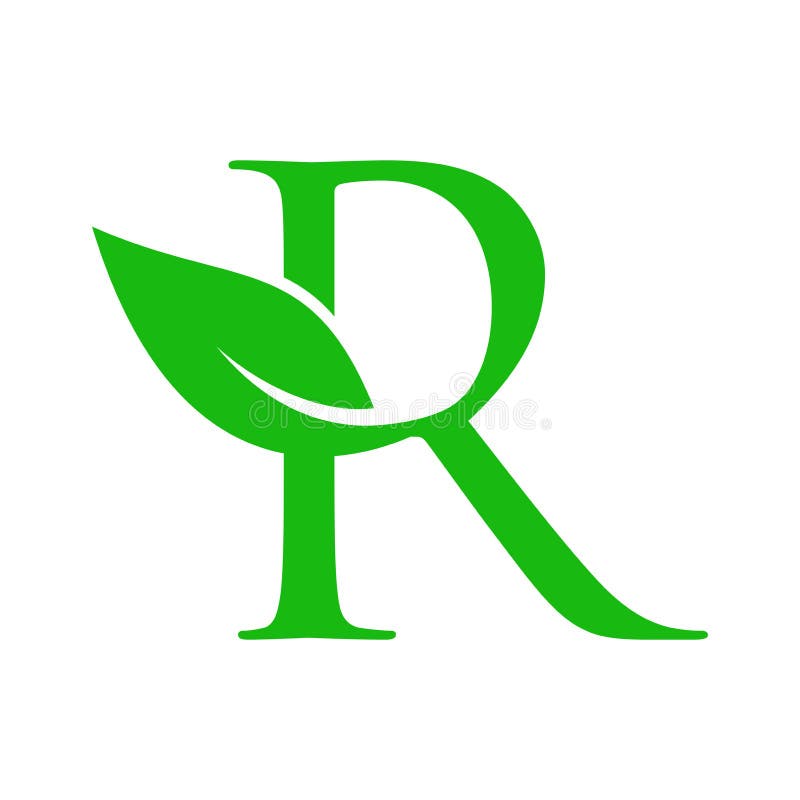 Beautiful Initial Letter R Leaf Stock Vector - Illustration of combine ...