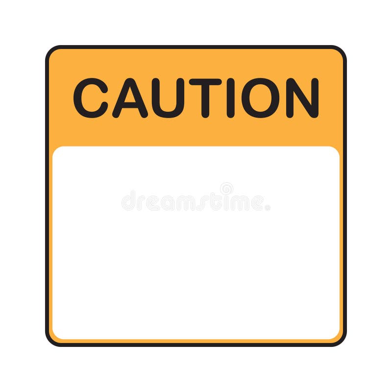 Caution Sign with Empty Space Isolated on White Background. Warning ...