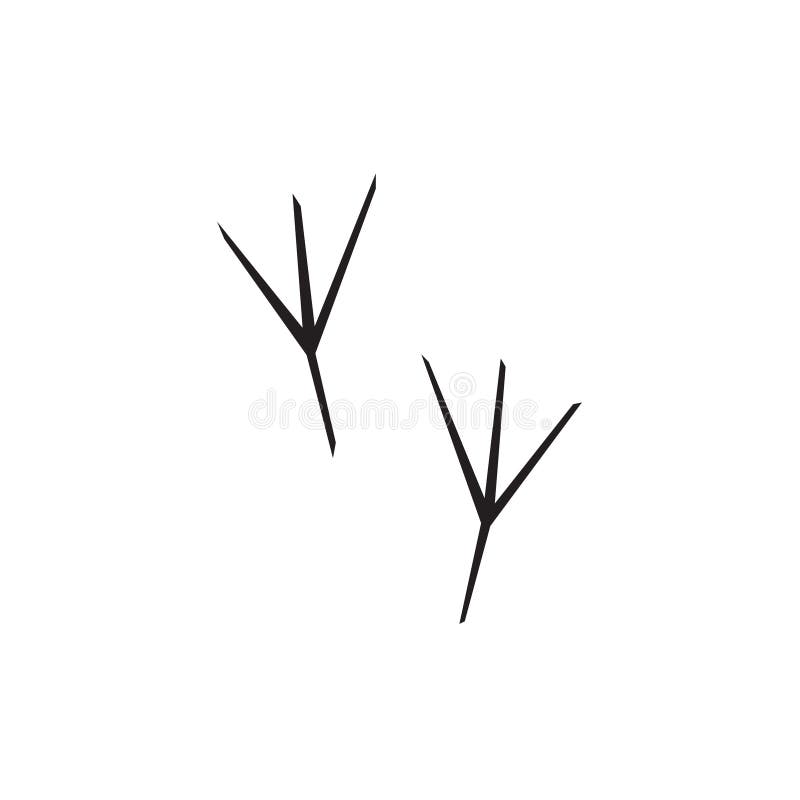 Bird Legs Footprint Black Vector Illustration Isolated on White ...