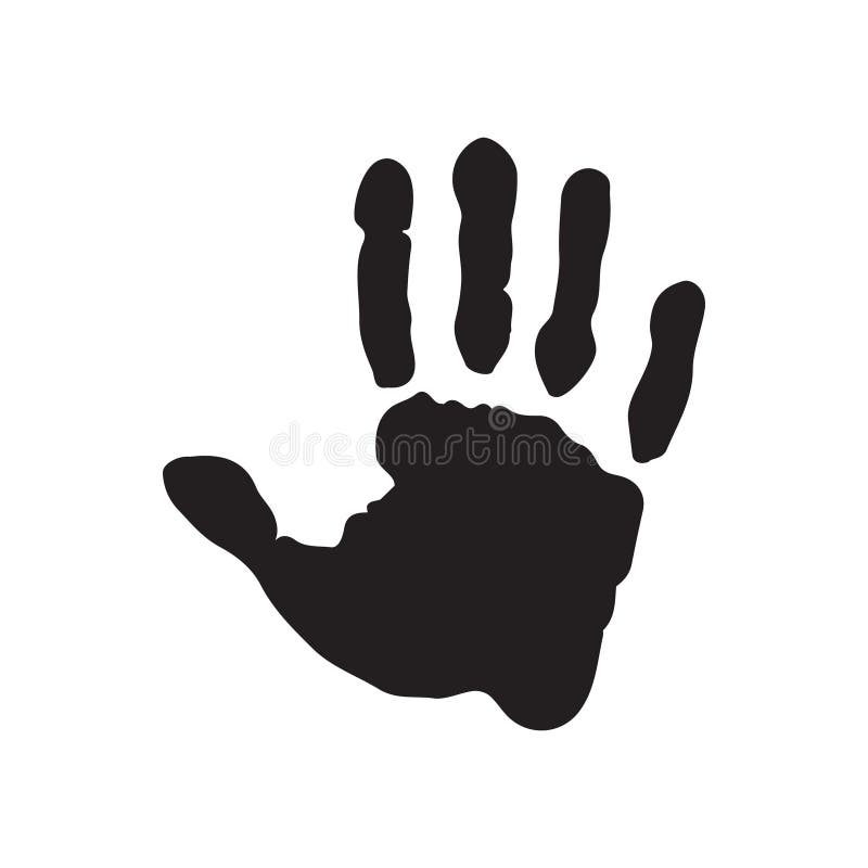 Handprint Black Icon Sign Isolated on White Background. Stock Vector ...