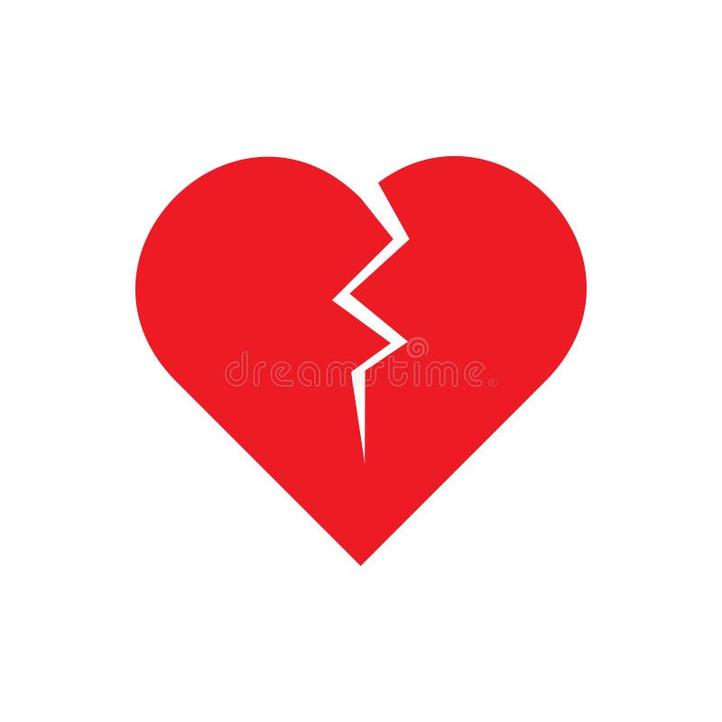 Icon of a Red Broken Heart. Vector Illustration Stock Vector ...