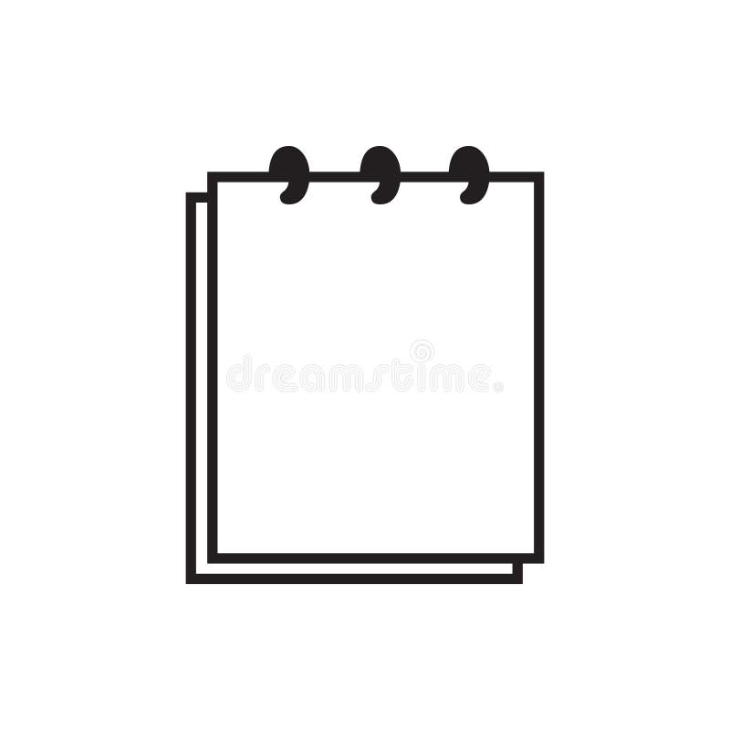 Notepad - Simple Vector Outline Icon. Stock Vector - Illustration of ...