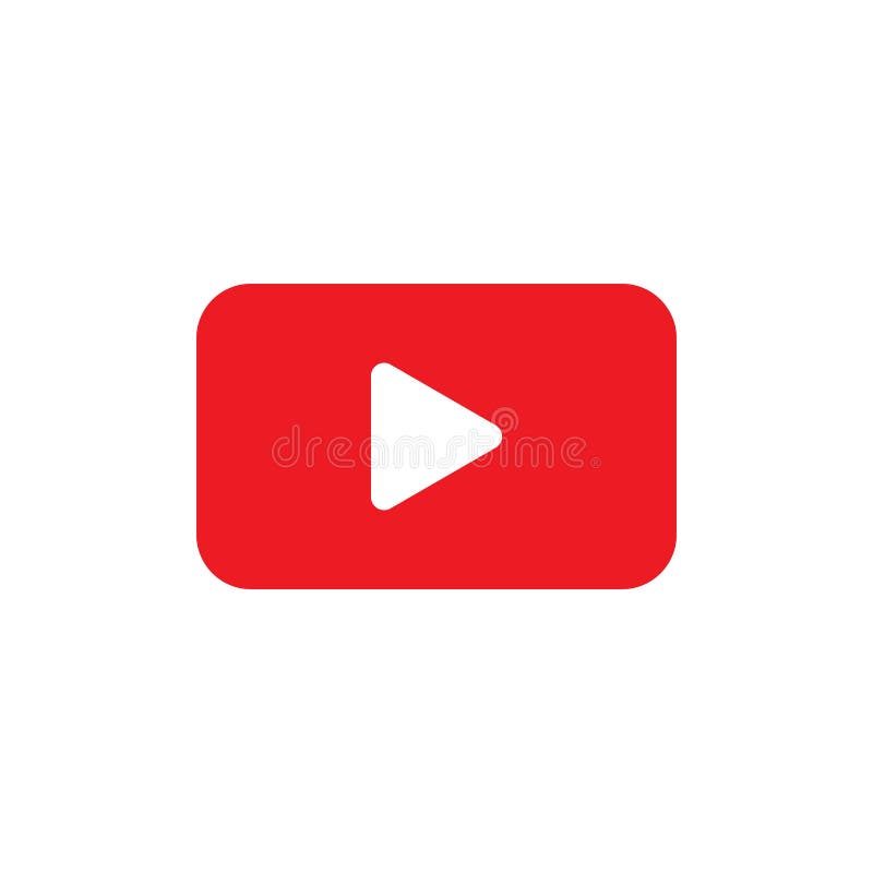 Red Play Button. Vector Symbol on White Background Stock Vector ...
