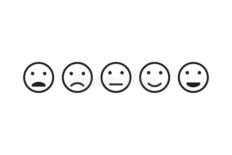 Set of Emotions Faces for Feedback, User Experience, Satisfaction Level ...